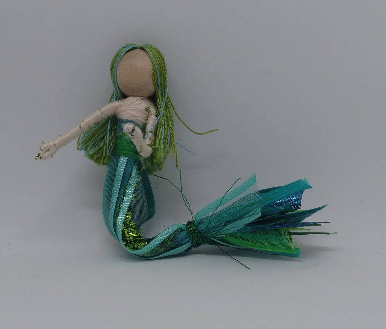 New! Mermaid Bendy Doll by Tracys Garden Fairies - Green - Etsy