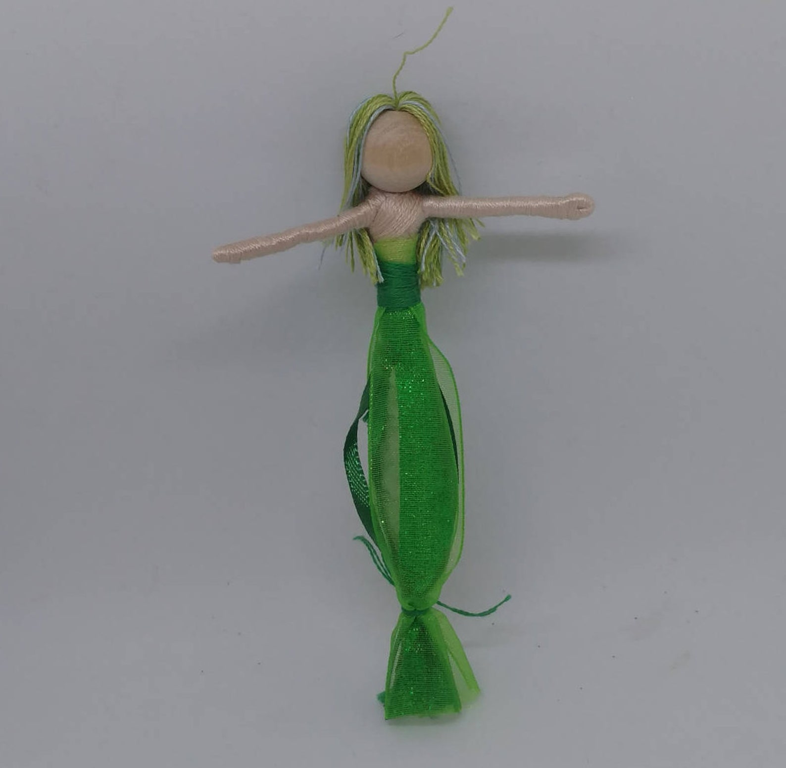 New! Mermaid Bendy Doll by Tracys Garden Fairies - Green Twist - Etsy
