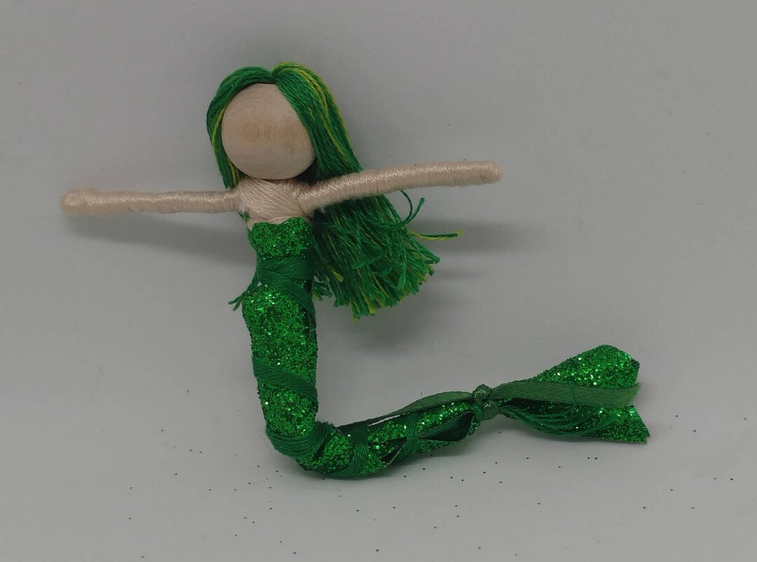 New! Mermaid Bendy Doll by Tracys Garden Fairies - Green Twist - Etsy