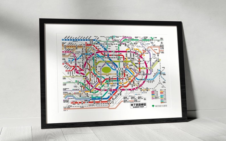 Tokyo Subway Map Poster Kanji Edition - Etsy