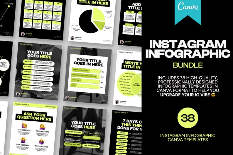 Instagram Infographics Canva Template Bundle - Etsy
