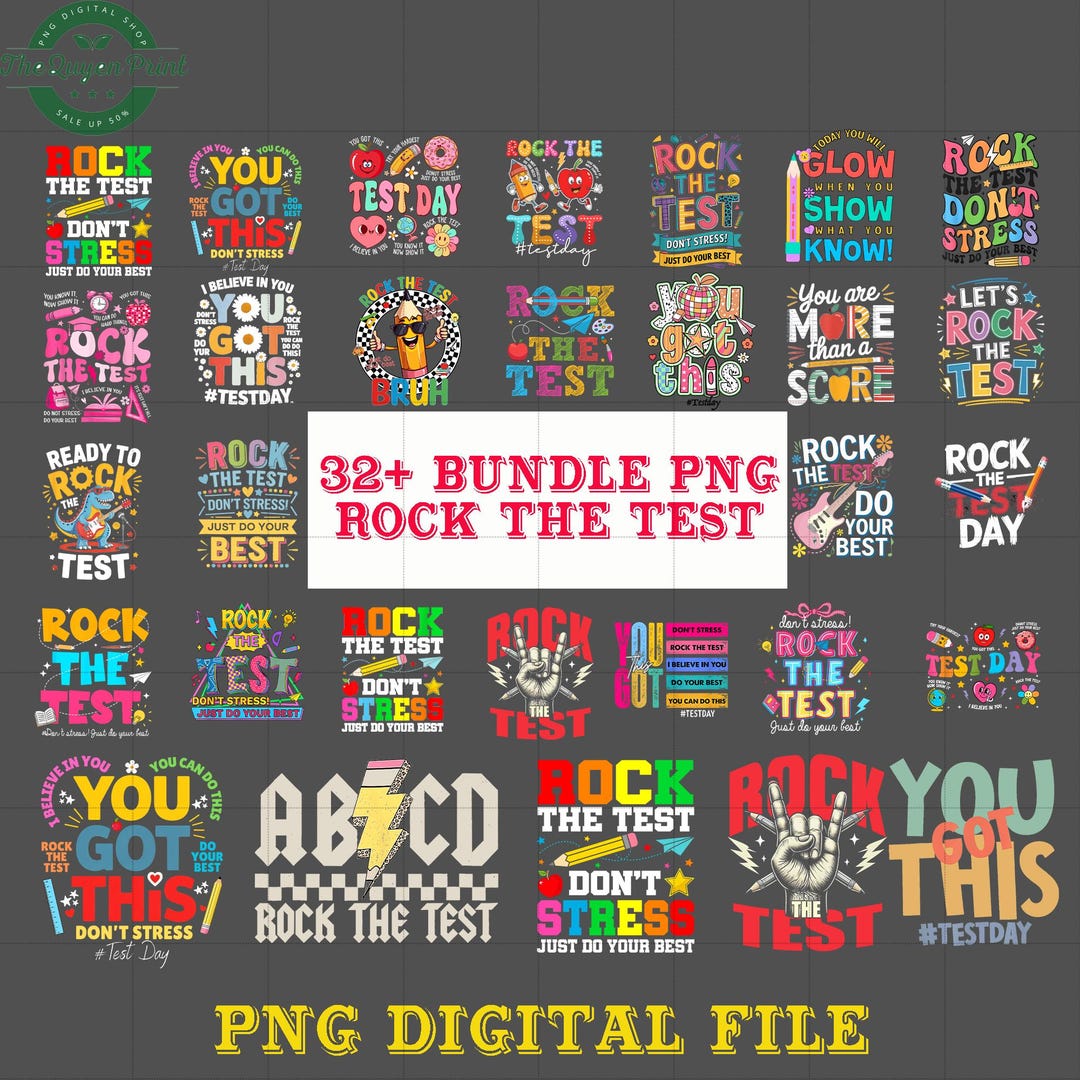 32+ Test Day Bundle PNG, Rock the Test Png, Staar Test Png, Test Day ...