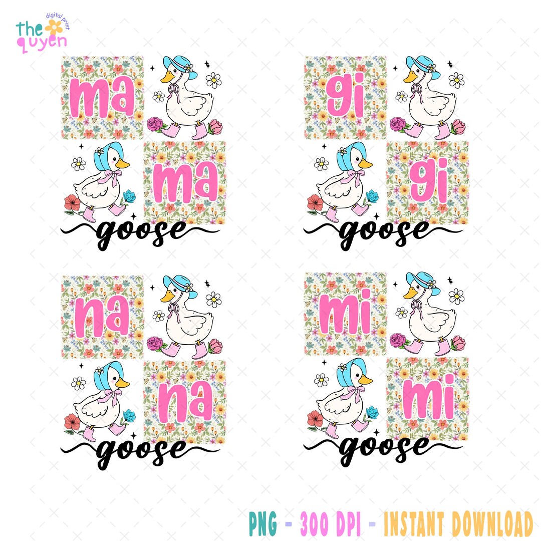 4 Custom Goose Mothers Day Png, Mama Goose Png, Mothers Day Png ...