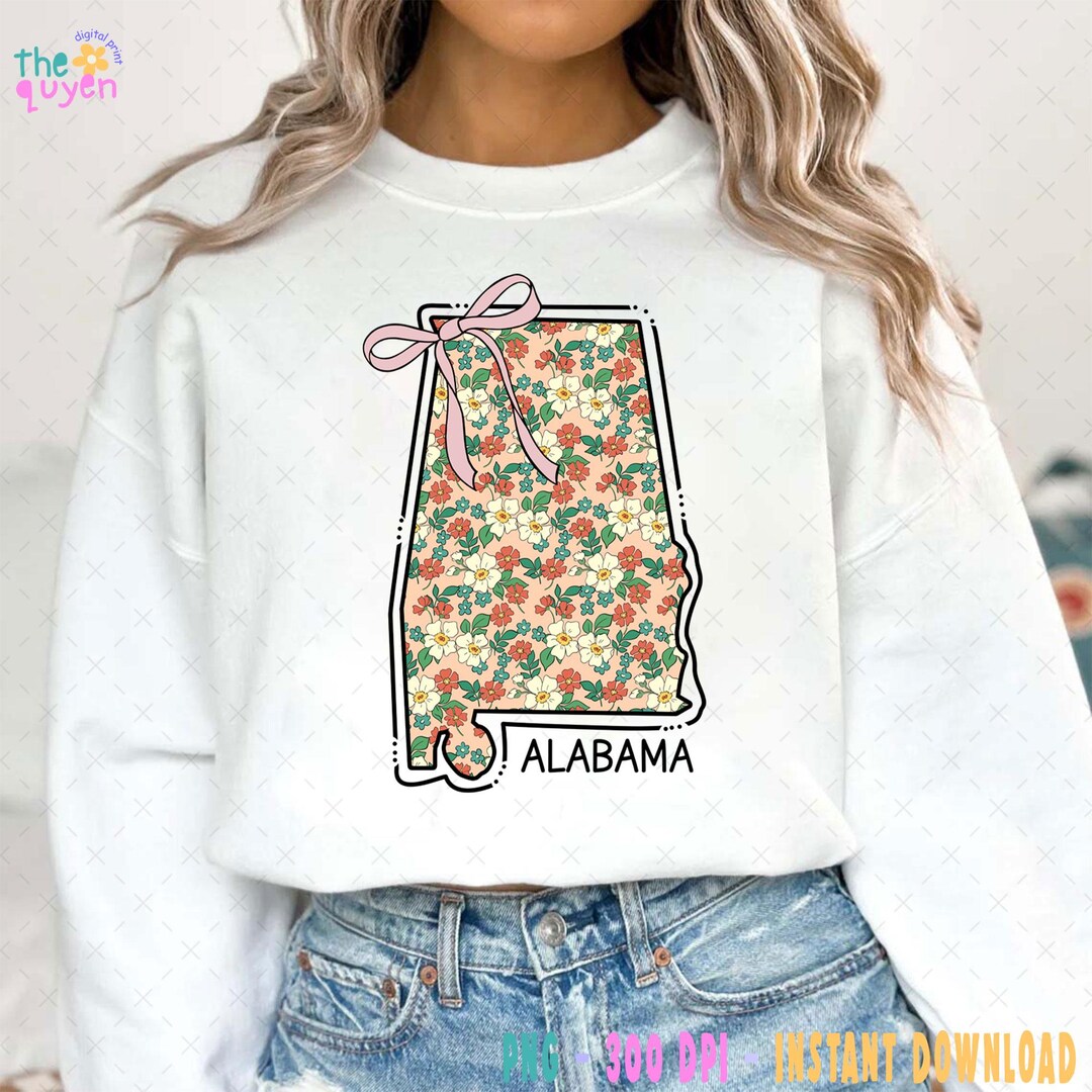 Alabama PNG, AL Png, Coquette Png, State Png, Preppy Png, Boho Png ...