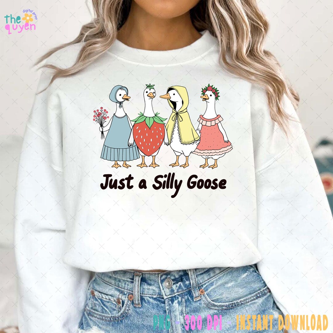 Just A Silly Goose Cup Wrap PNG - Retro and Trendy Cottagecore Png ...