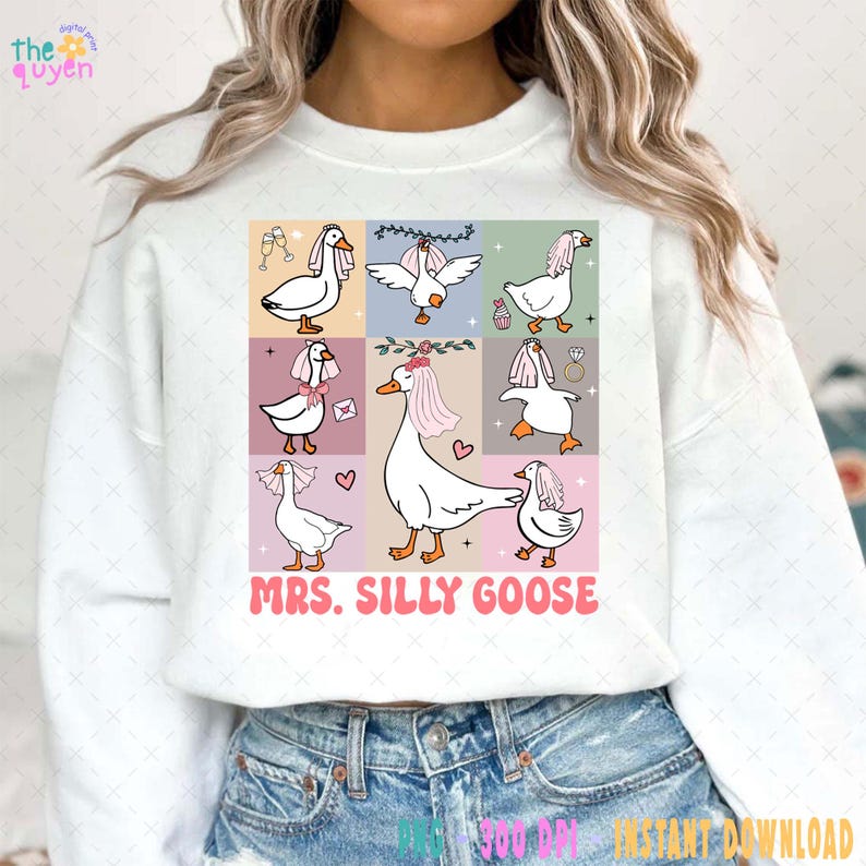 Mrs. Silly Goose Bride Png, Funny Goose Lover Png, Married Couple ...
