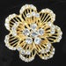 Festive Rhinestone and Gold Tone Pin - Etsy