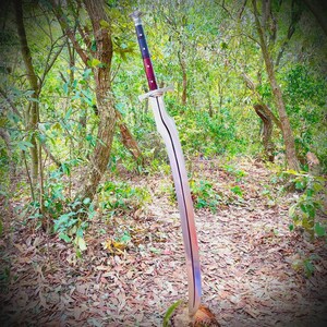 34 Inch Hand Carved Full Tang Blade Kukri Sword Knife | Sharp Carbon ...