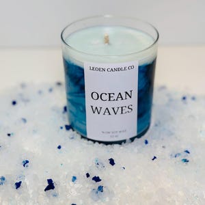 Ocean Waves Candle 12oz - Handmade Soy Wax | Fresh Coastal Scent ...