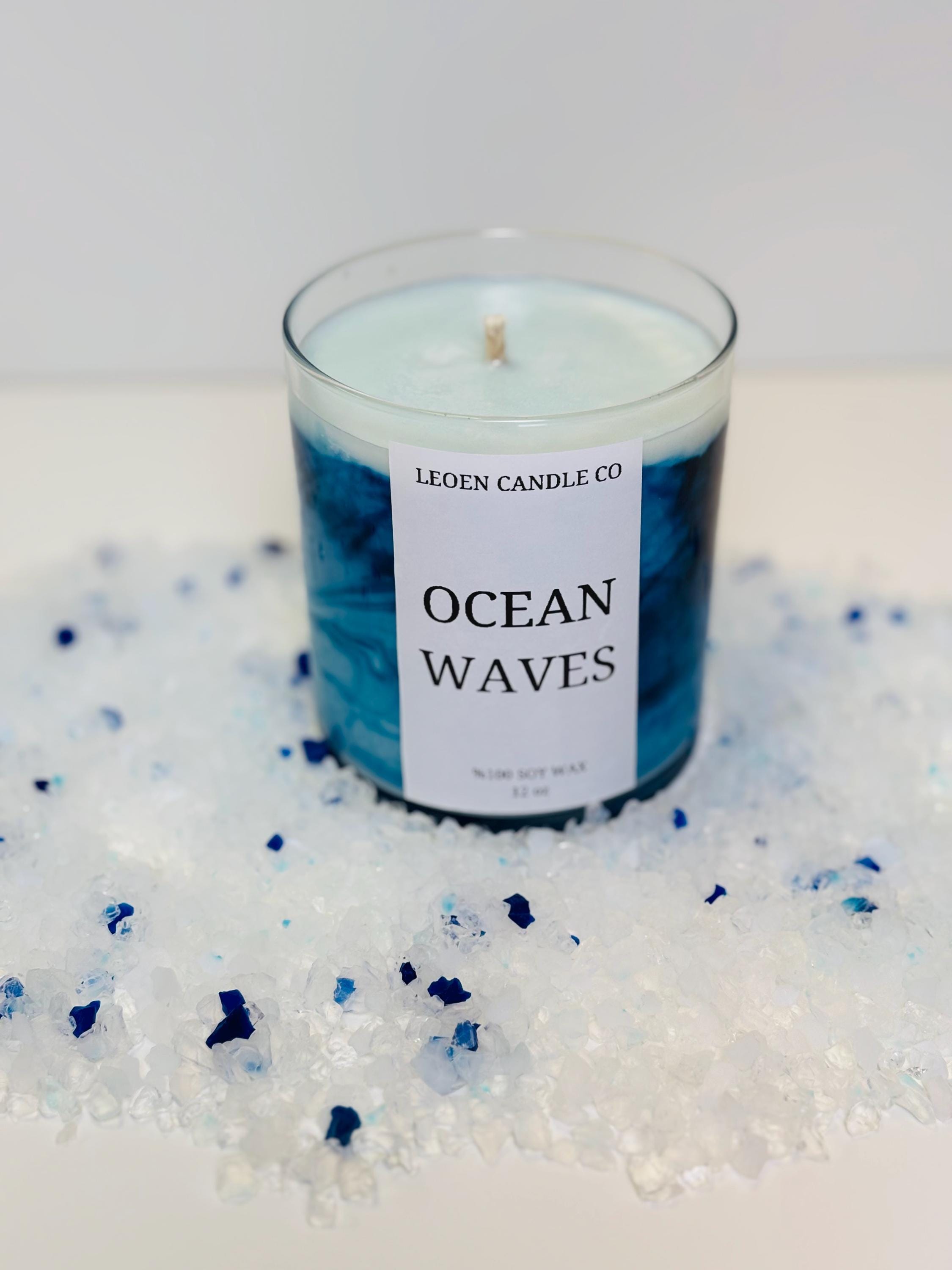 Ocean Waves Candle 12oz - Handmade Soy Wax | Fresh Coastal Scent ...