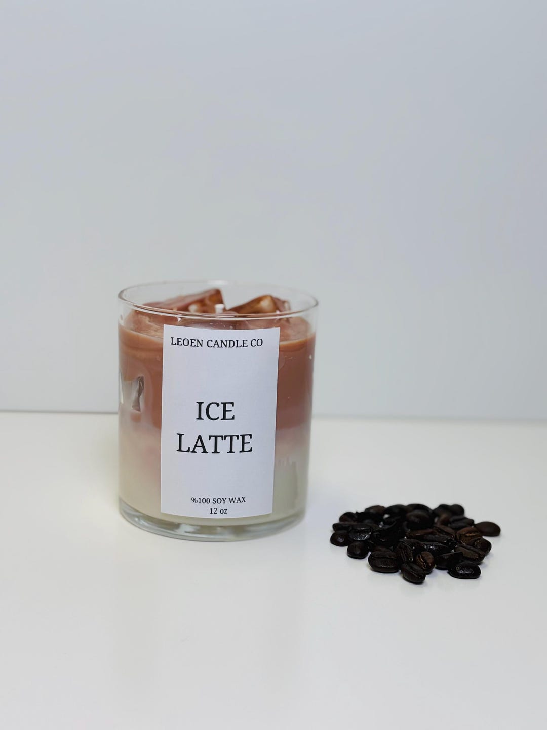 Iced Coffee Candle 12 Oz Iced Latte Coffee Scented Handmade Candle ...