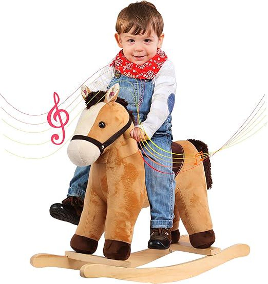 Rocking Horse, Plush Stuffed Rocking Pony With Realistic Sound, Animal ...