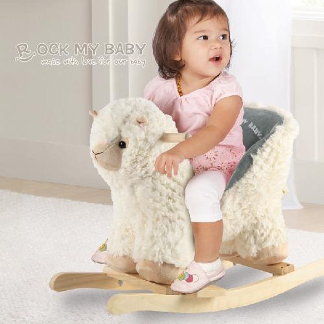 Rock My Baby Rocking Alpaca Llama With Chair, Plush Stuffed Animal ...