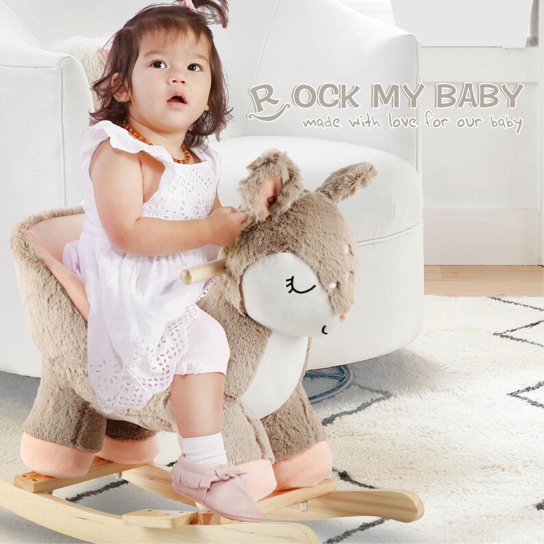 Rocking Horse Deer With Chair, Baby Rocker With Sweet Music, Animal ...