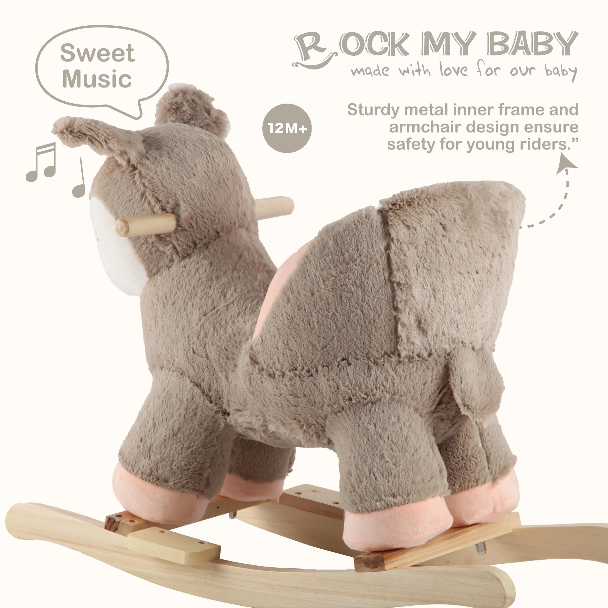 Rocking Horse Deer With Chair, Baby Rocker With Sweet Music, Animal ...