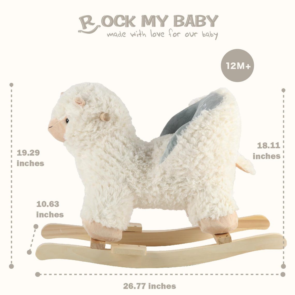 Rock My Baby Rocking Alpaca Llama With Chair, Plush Stuffed Animal ...