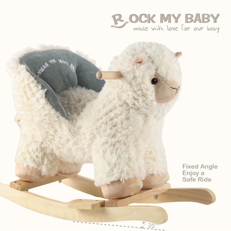 Rock My Baby Rocking Alpaca Llama With Chair, Plush Stuffed Animal ...