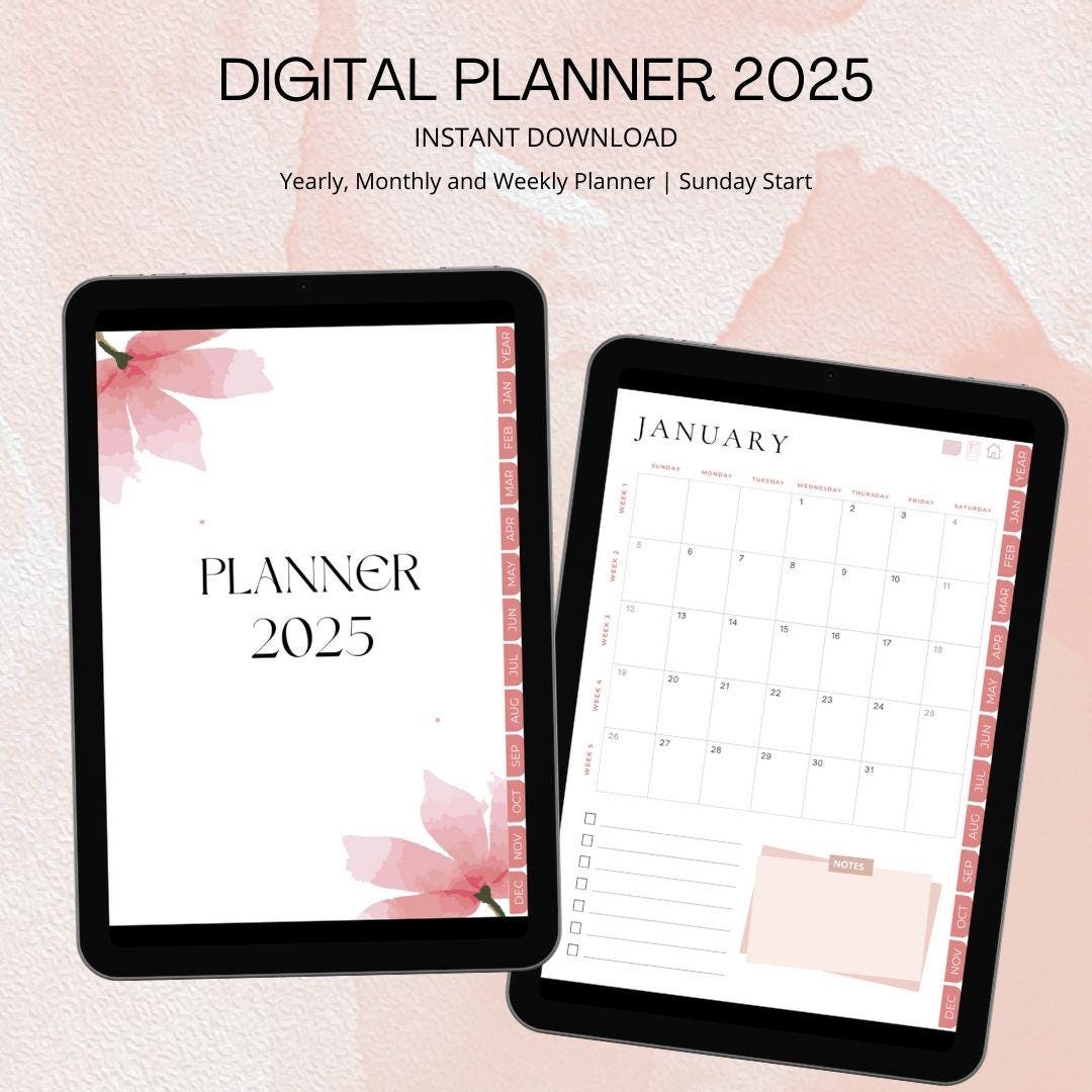 Digital Planner 2025 Yearly Planner 2025 Monthly Planner 2025 Daily ...
