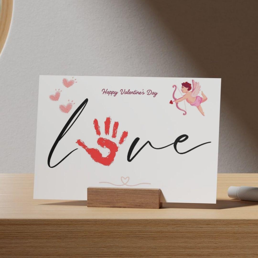 Valentine Handprint Art, Printable Valentine's Day Craft, Handprint ...