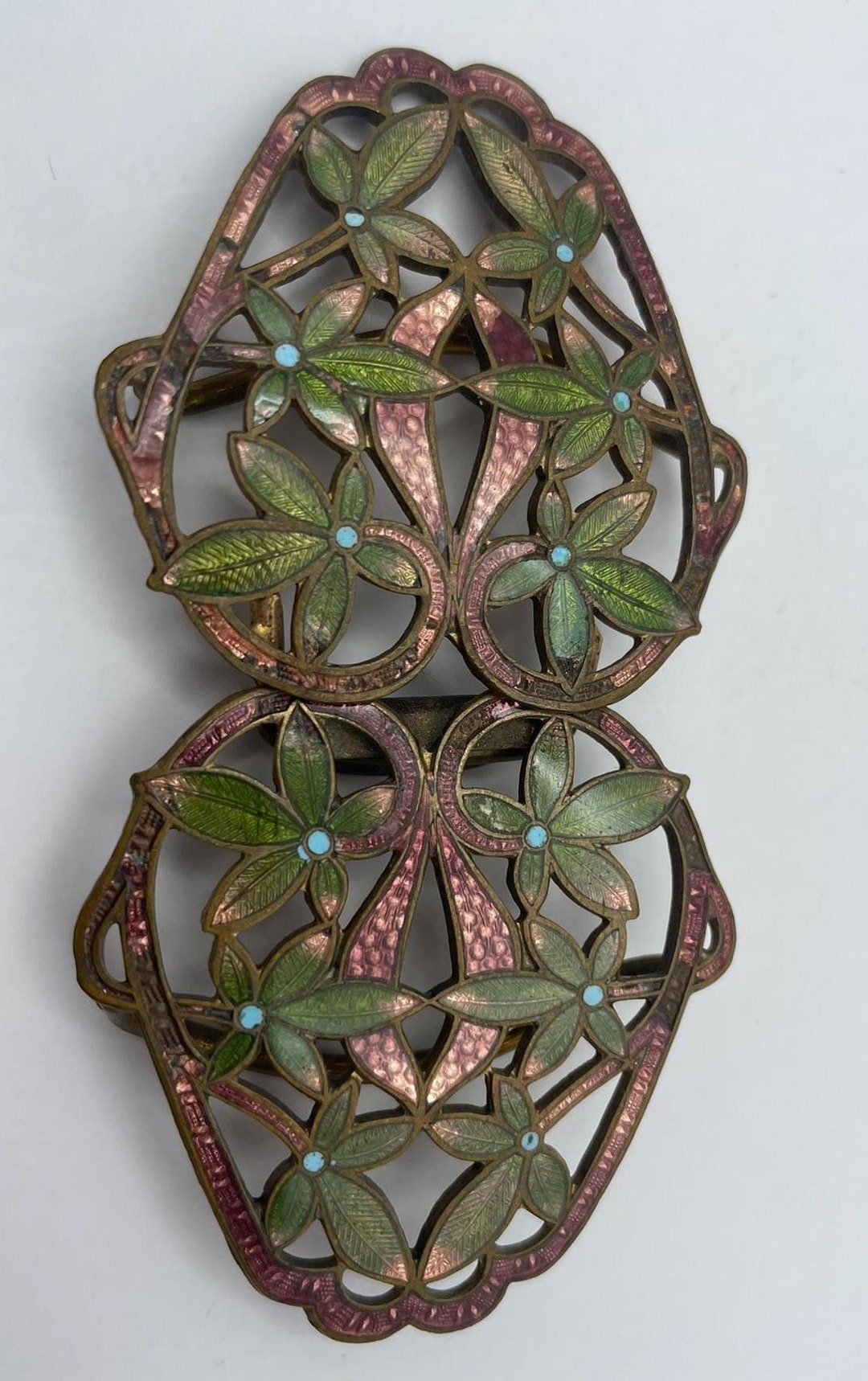 Art Nouveau Coloured Enamels Two Part Buckle C1900 - Etsy