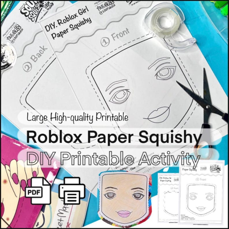 DIY Roblox Paper Squishy Printable | Baddie Paper Doll Template | Art ...