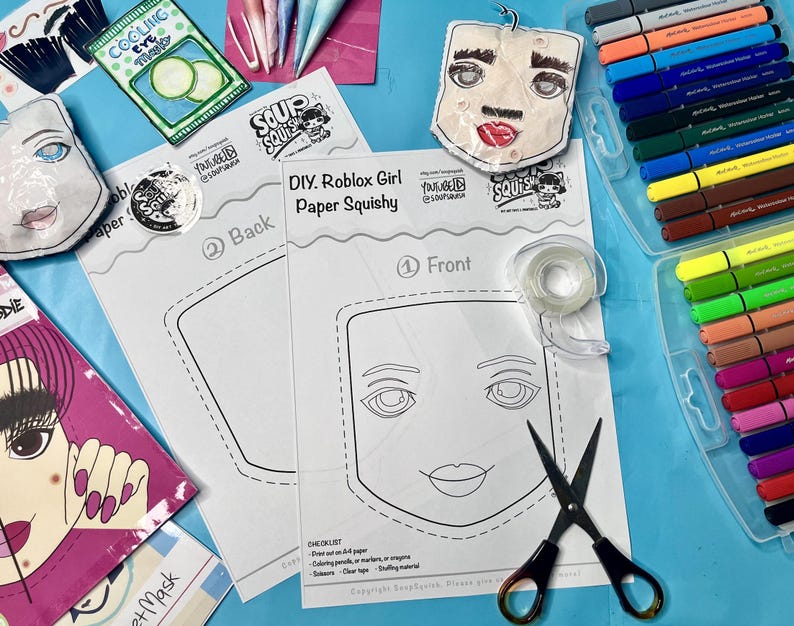 DIY Roblox Paper Squishy Printable | Baddie Paper Doll Template | Art ...