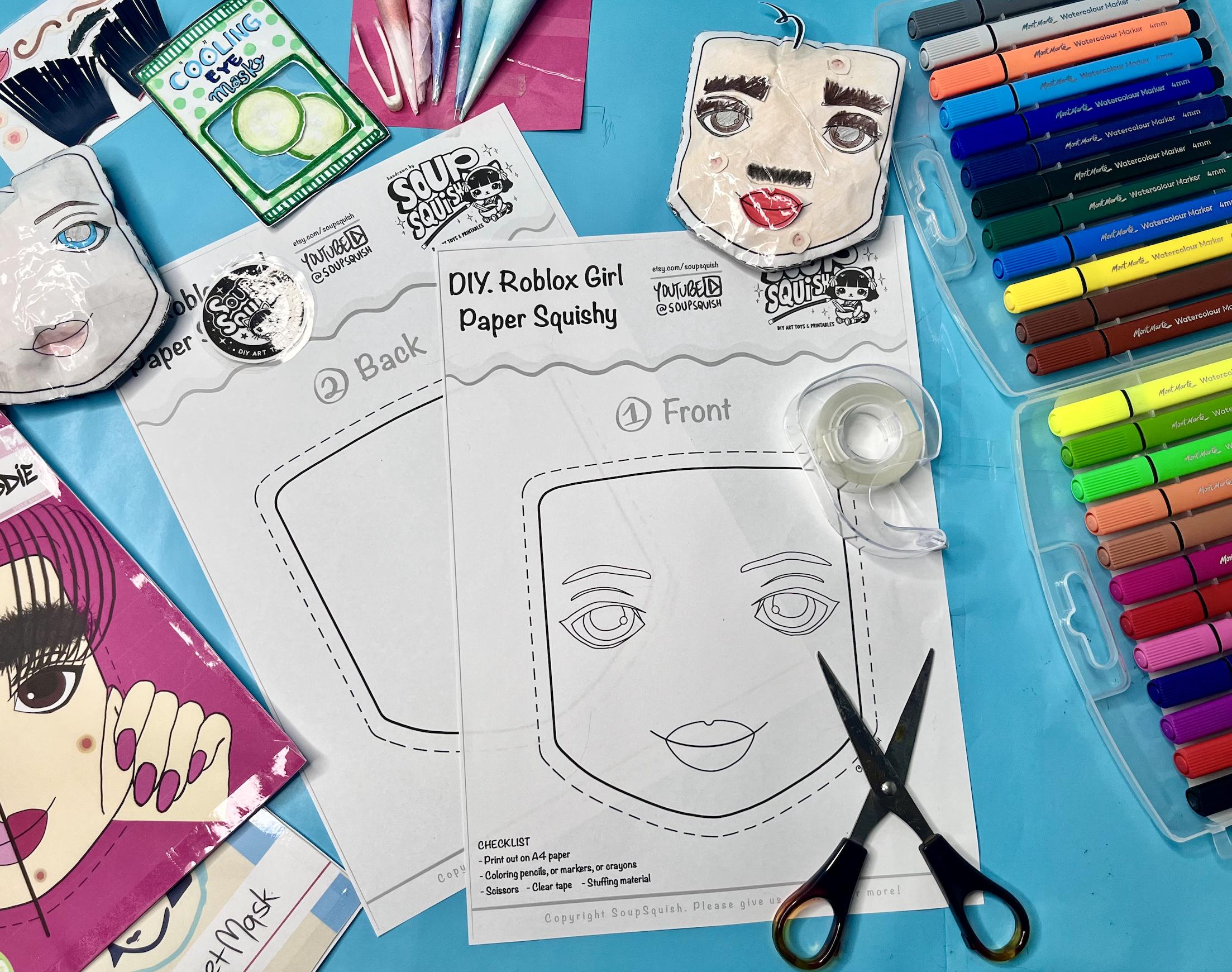 DIY Roblox Paper Squishy Printable | Baddie Paper Doll Template | Art ...