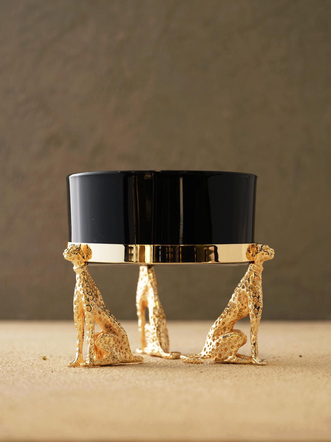 Handcrafted Black & Gold Cheetah Marble Bowl, Unique Modern Home Decor ...