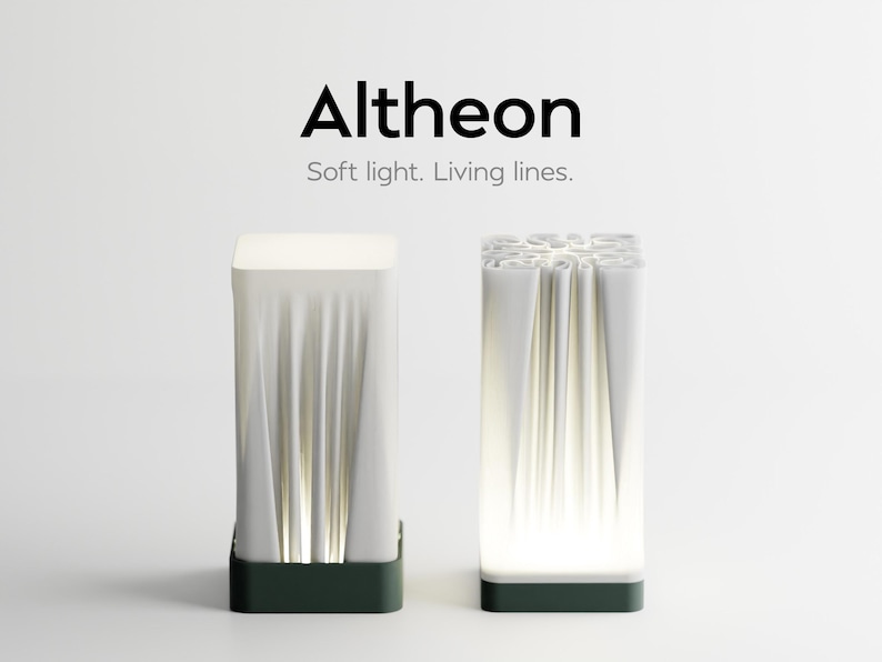 3D Printed LED Lamp • Modern Geometric Night Light - Etsy