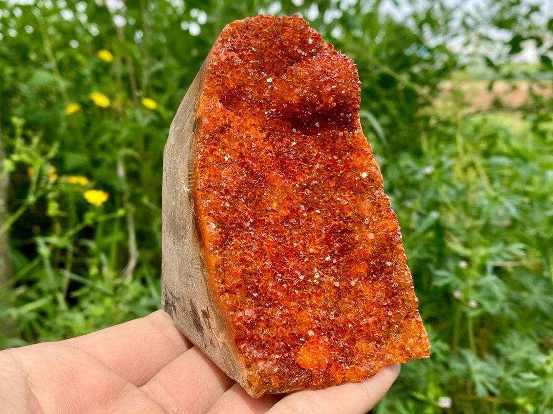 Orange Crystal Geode Quartz,quartz Crystal,crystal Geode,crystal ...