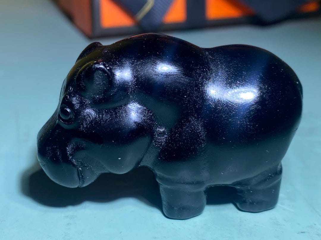 Obsidian Crystal Hippo Specimen: Home Decor Gift (1.7'') - Etsy