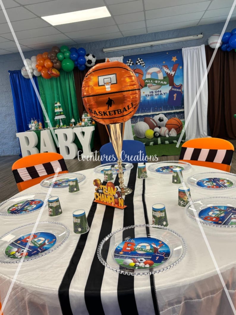All-star Theme BUNDLE: Backdrop, Welcome Sign, & Charger Plate Inserts ...