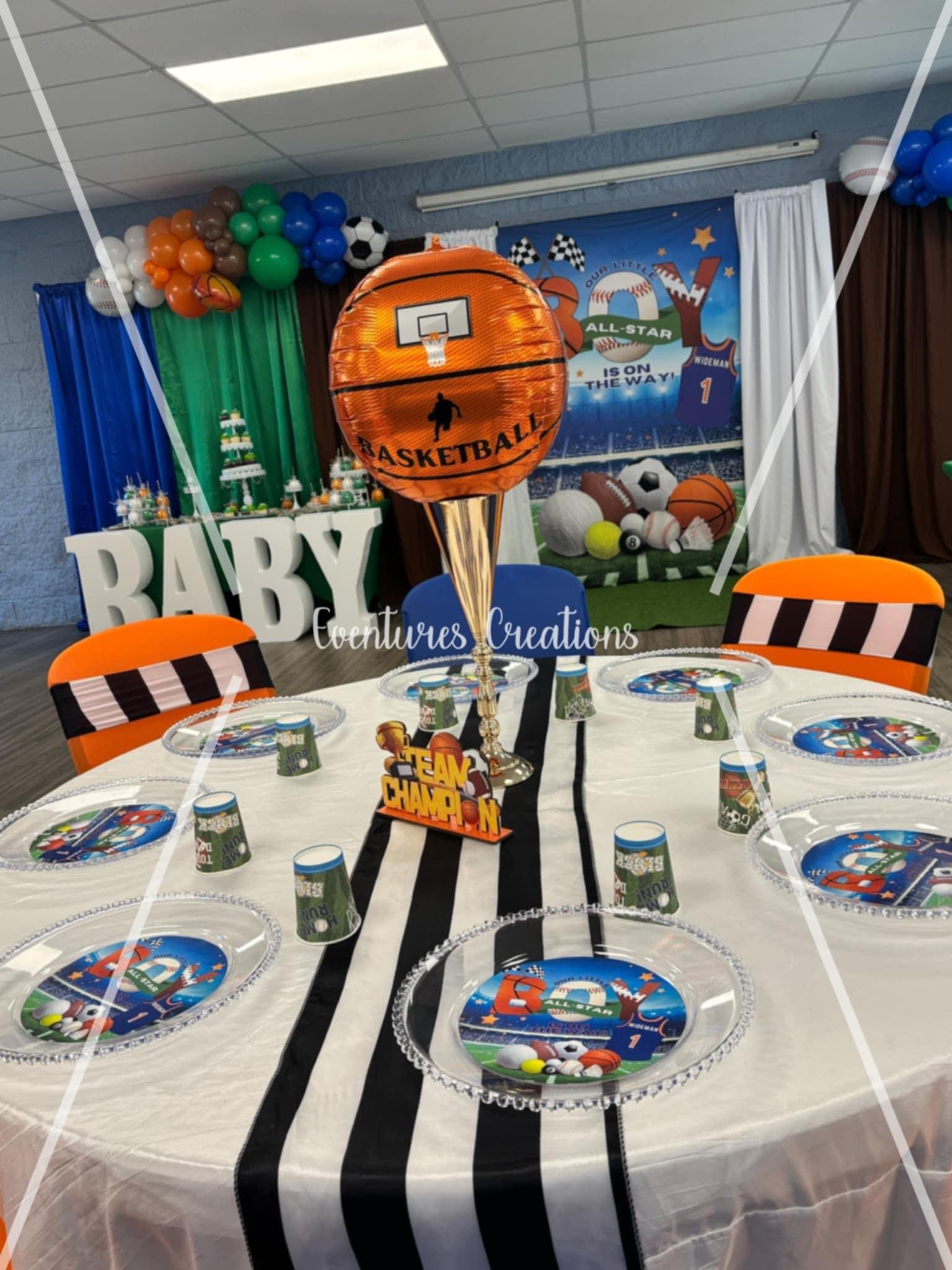 All-star Theme BUNDLE: Backdrop, Welcome Sign, & Charger Plate Inserts ...