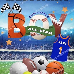 All-star Theme BUNDLE: Backdrop, Welcome Sign, & Charger Plate Inserts ...
