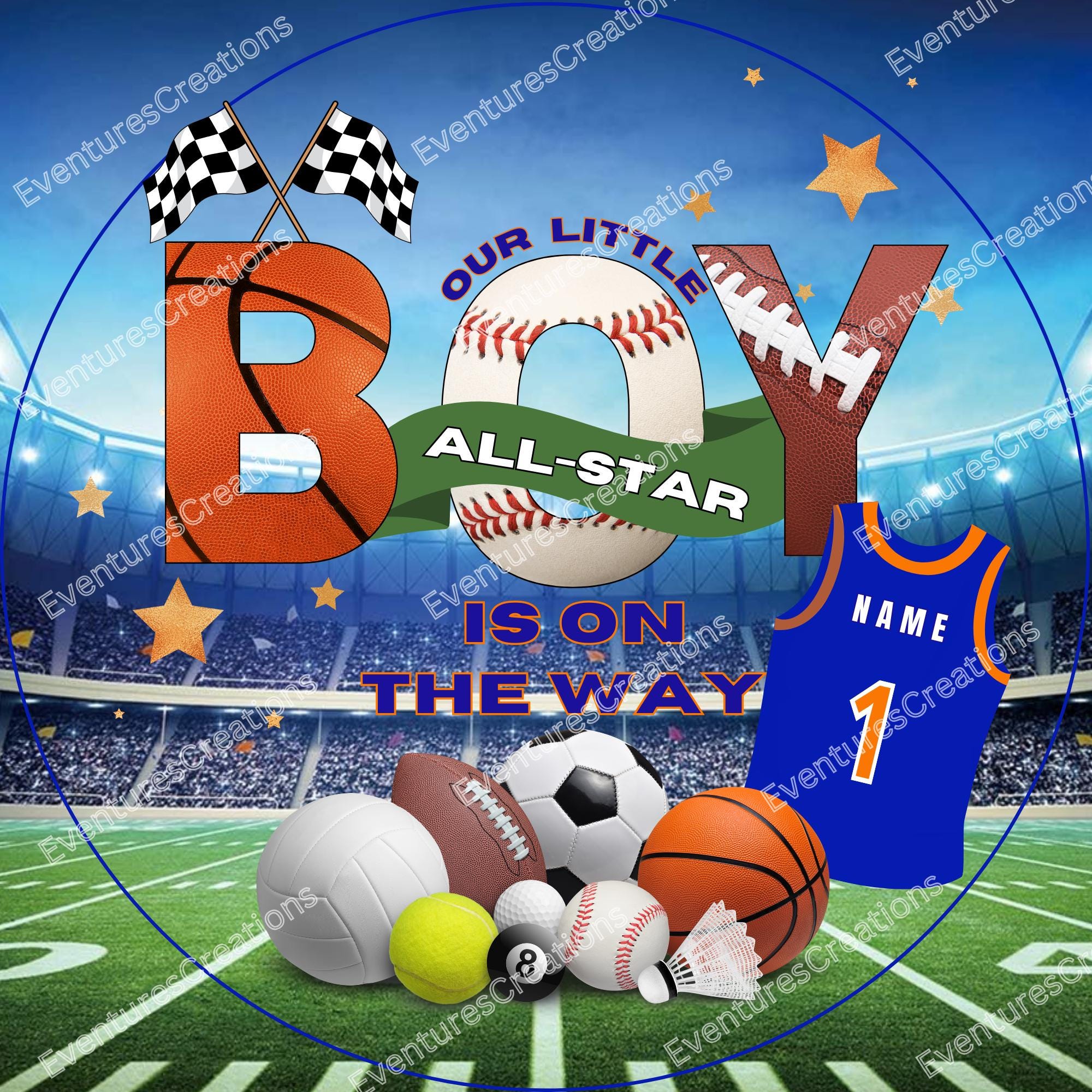 All-star Theme BUNDLE: Backdrop, Welcome Sign, & Charger Plate Inserts ...
