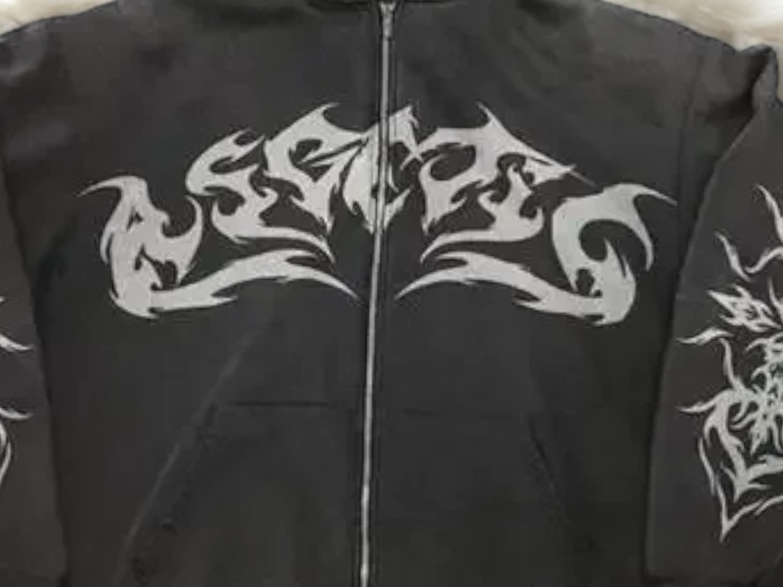 Gothic Punk Print Sweatshirt | Street Retro Oversized Hoodie | Harajuku ...