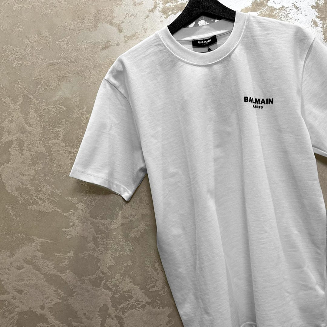 Balmain White T-shirt With Black Print Logo on Heart Size 2XL - Etsy