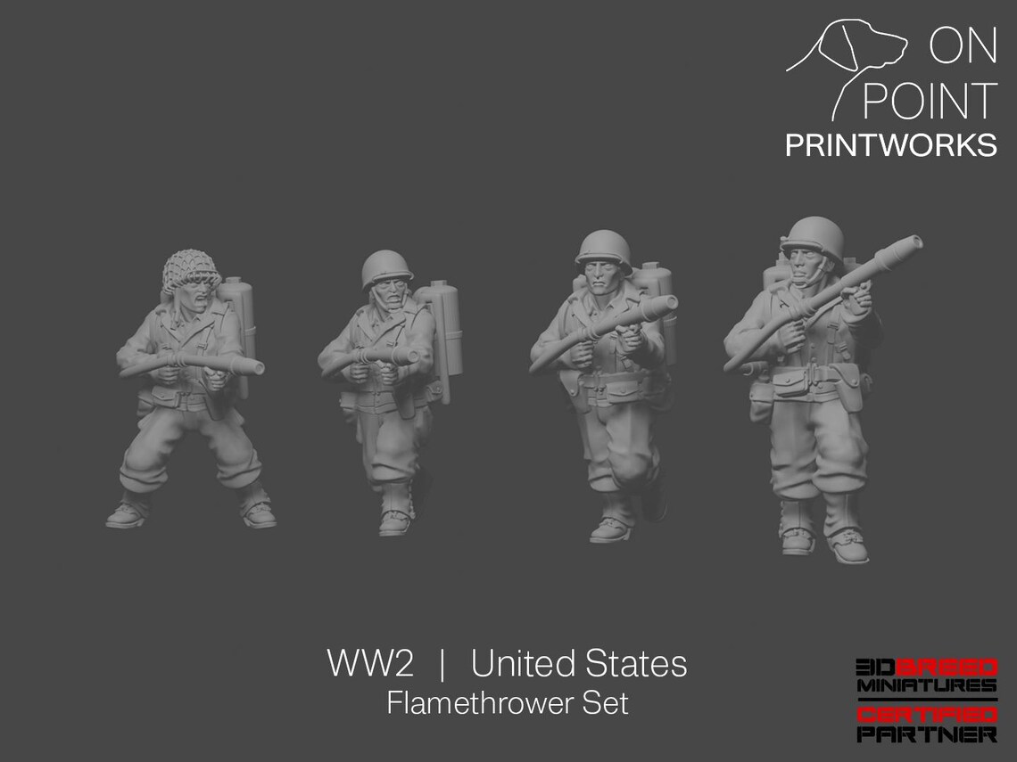 WW2 United States - Flamethrower Set - 28mm - 1/56 Scale - Bolt Action ...