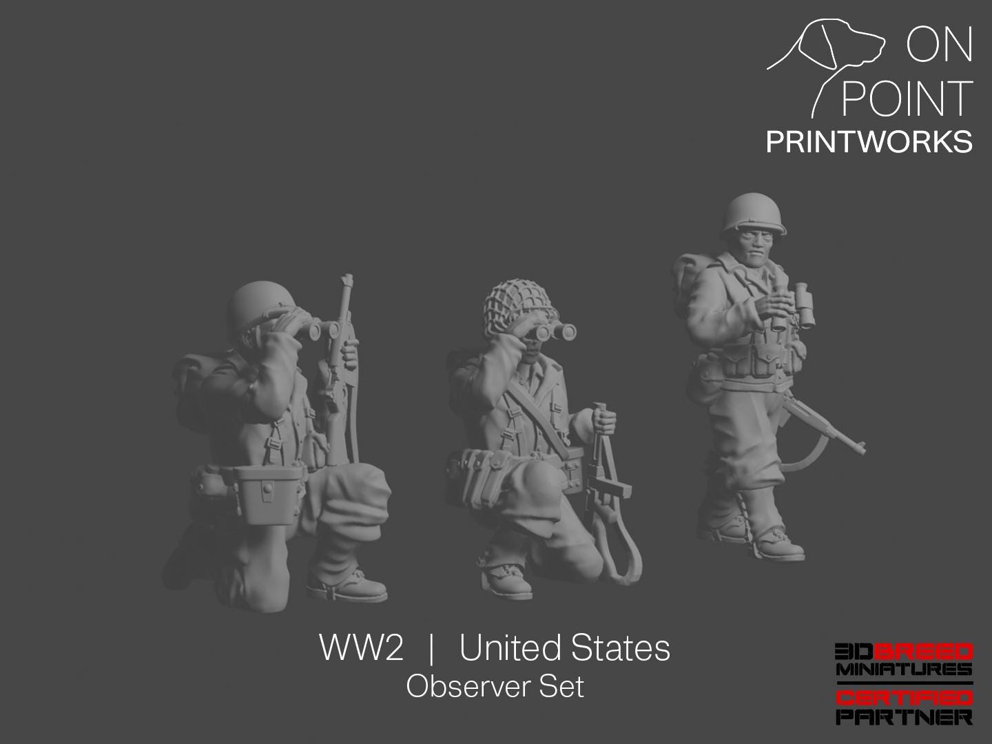 WW2 United States - Observer Set - 28mm - 1/56 Scale - Bolt Action ...