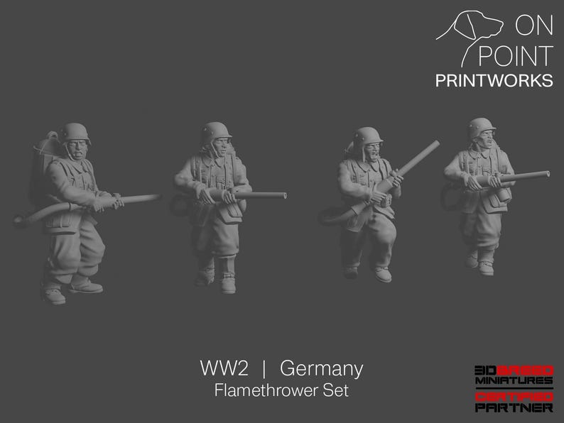 WW2 Germany - Flamethrower Set - 28mm - 1/56 Scale - Bolt Action ...