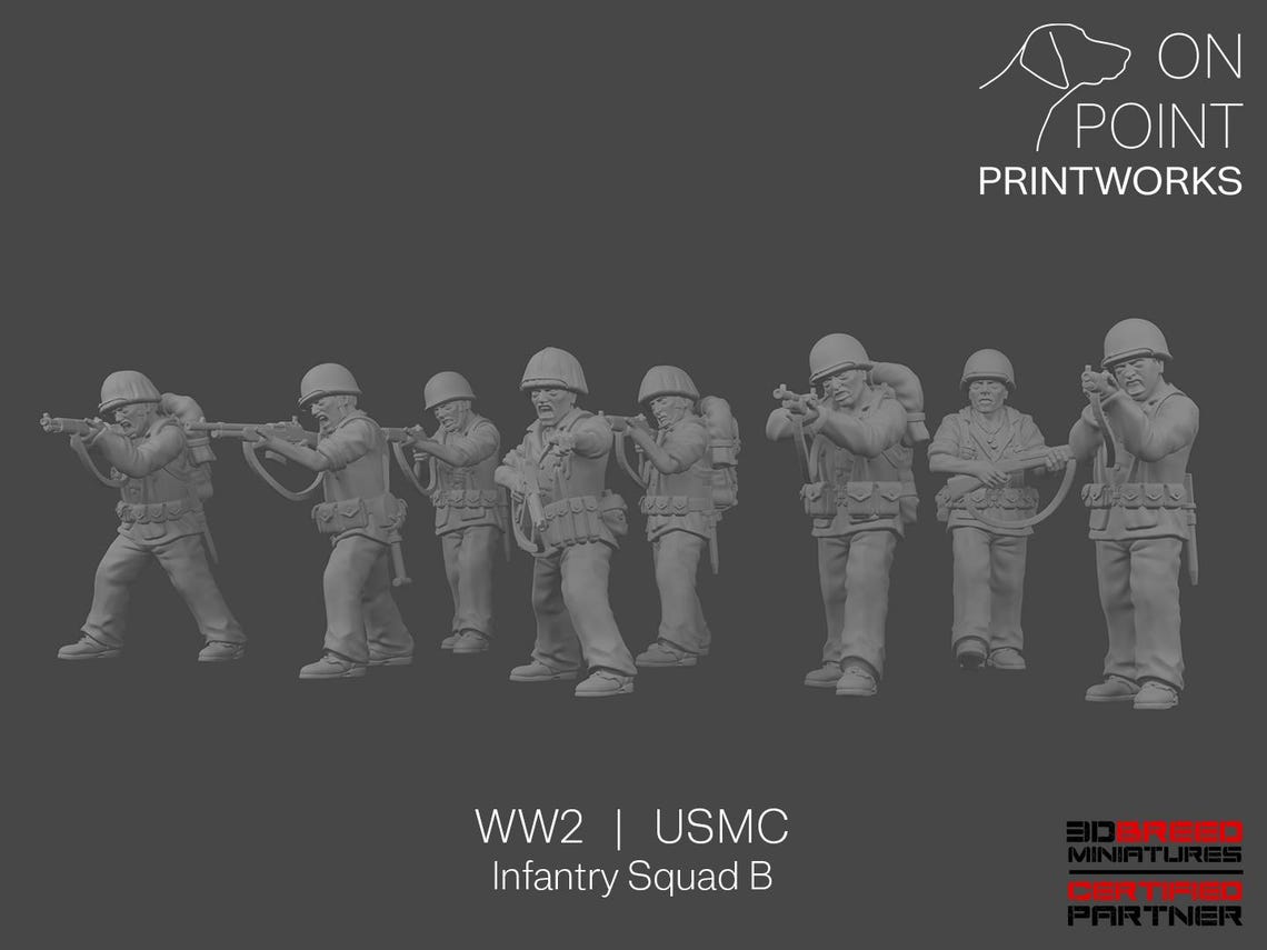USMC WW2 - escouade d'infanterie B - 28 mm - échelle 1/56 - verrou ...