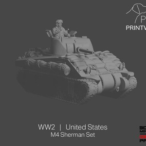 WW2 United States - M4 Sherman Set - 28mm - 1/56 Scale - Bolt Action ...
