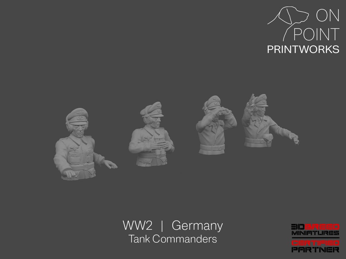 WW2 Germany - Tank Commander Set - 28mm - 1/56 Scale - Bolt Action ...