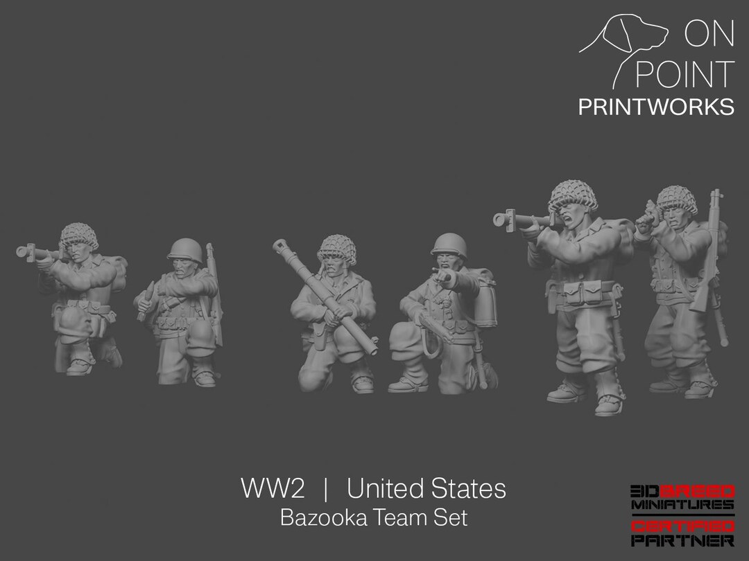 WW2 United States - Bazooka Team Set - 28mm - 1/56 Scale - Bolt Action ...