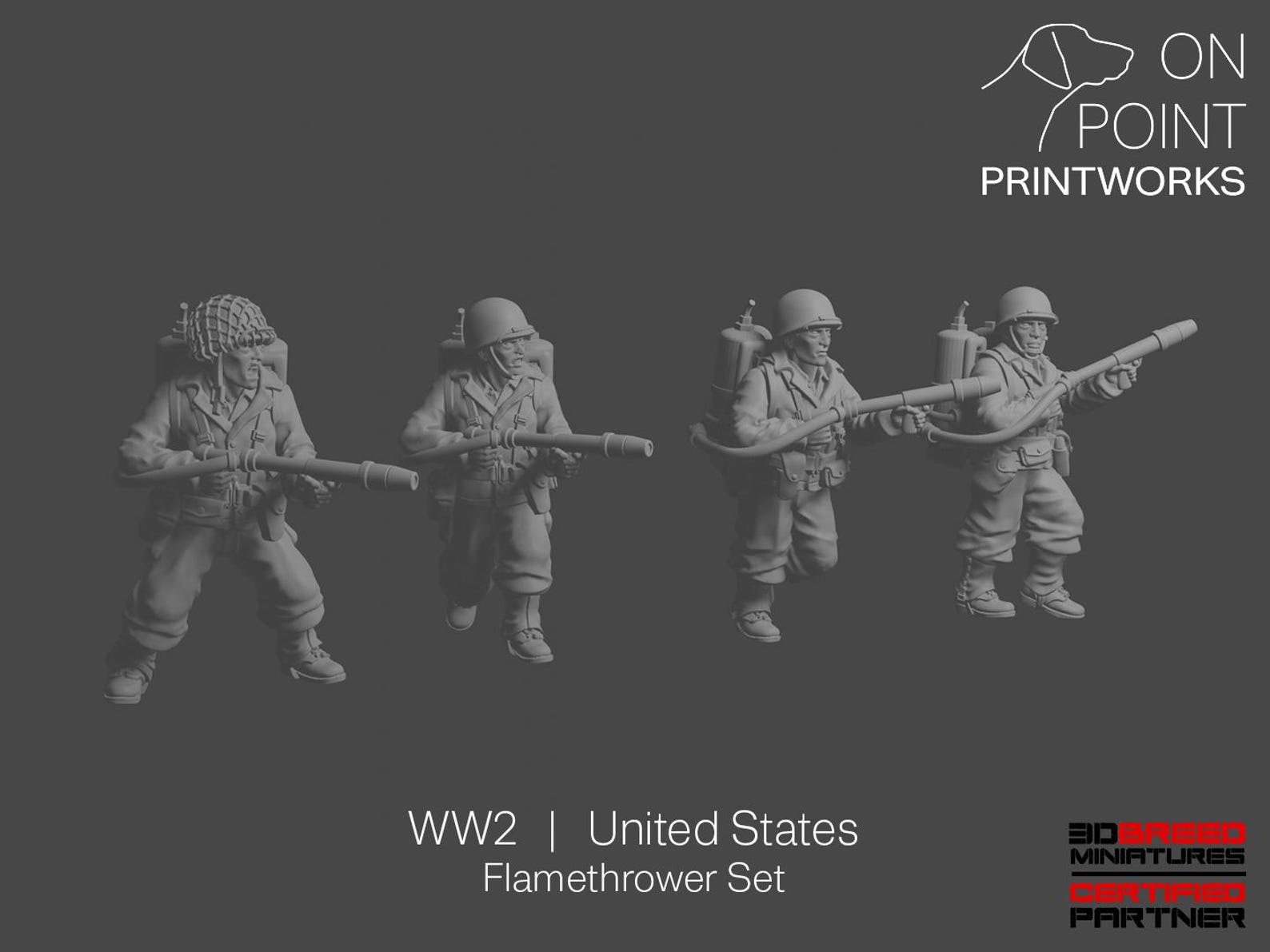 WW2 United States - Flamethrower Set - 28mm - 1/56 Scale - Bolt Action ...