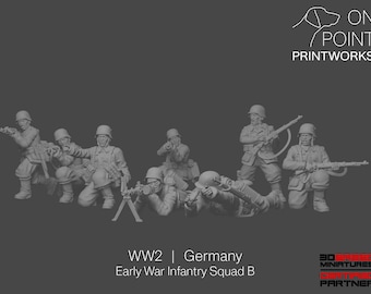 WW2 Germany - Mid/late War Infantry Squad B - 28mm - 1/56 Scale - Bolt ...