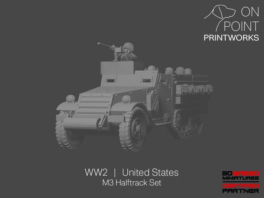 WW2 United States - M3 Halftrack Set - 28mm - 1/56 Scale - Bolt Action ...