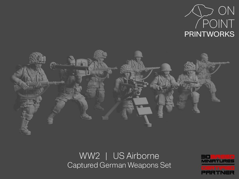 WW2 US Airborne - Captured Enemy Weapons Set- 28mm - 1/56 Scale - Bolt ...