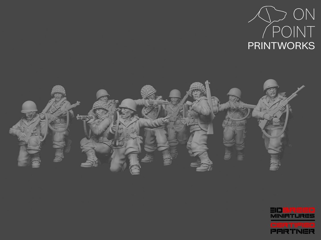 WW2 United States - Infantry Squad B - 28mm - 1/56 Scale - Bolt Action ...