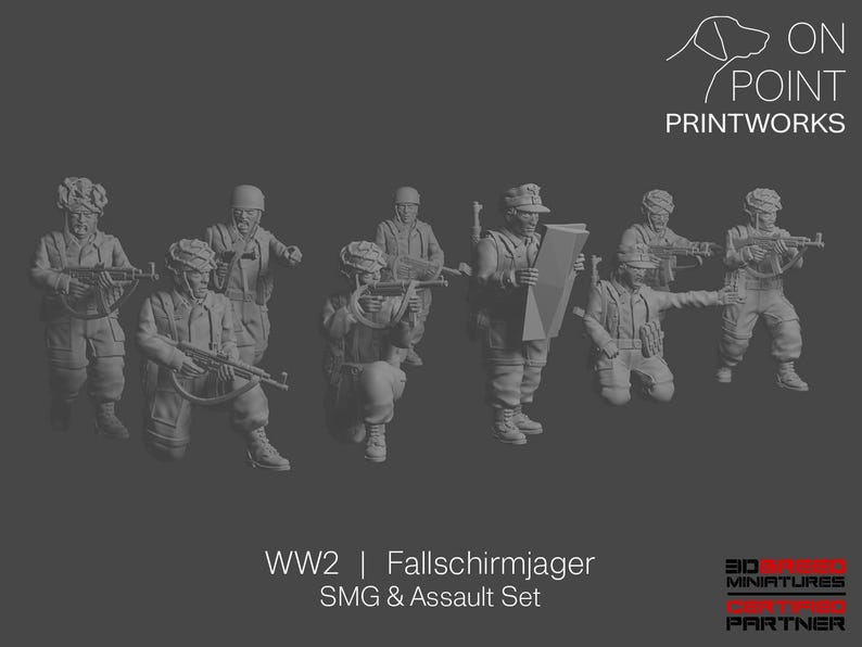 WW2 Fallschirmjager - Smg/assault Set - 28mm - 1/56 Scale - Bolt Action ...